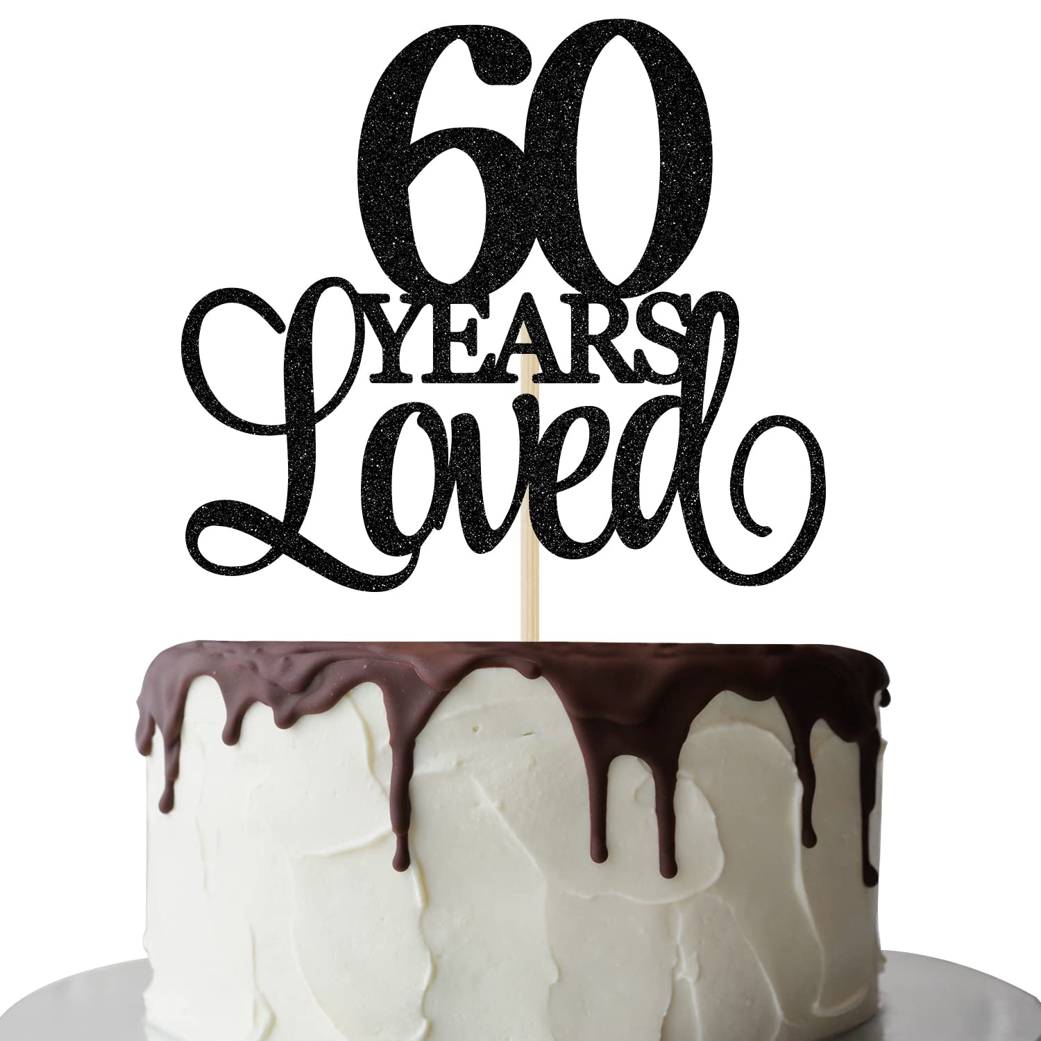 Buy 60 Years Loved Cake Topper, Cheers to 60 Years, 60th Birthday Cake ...