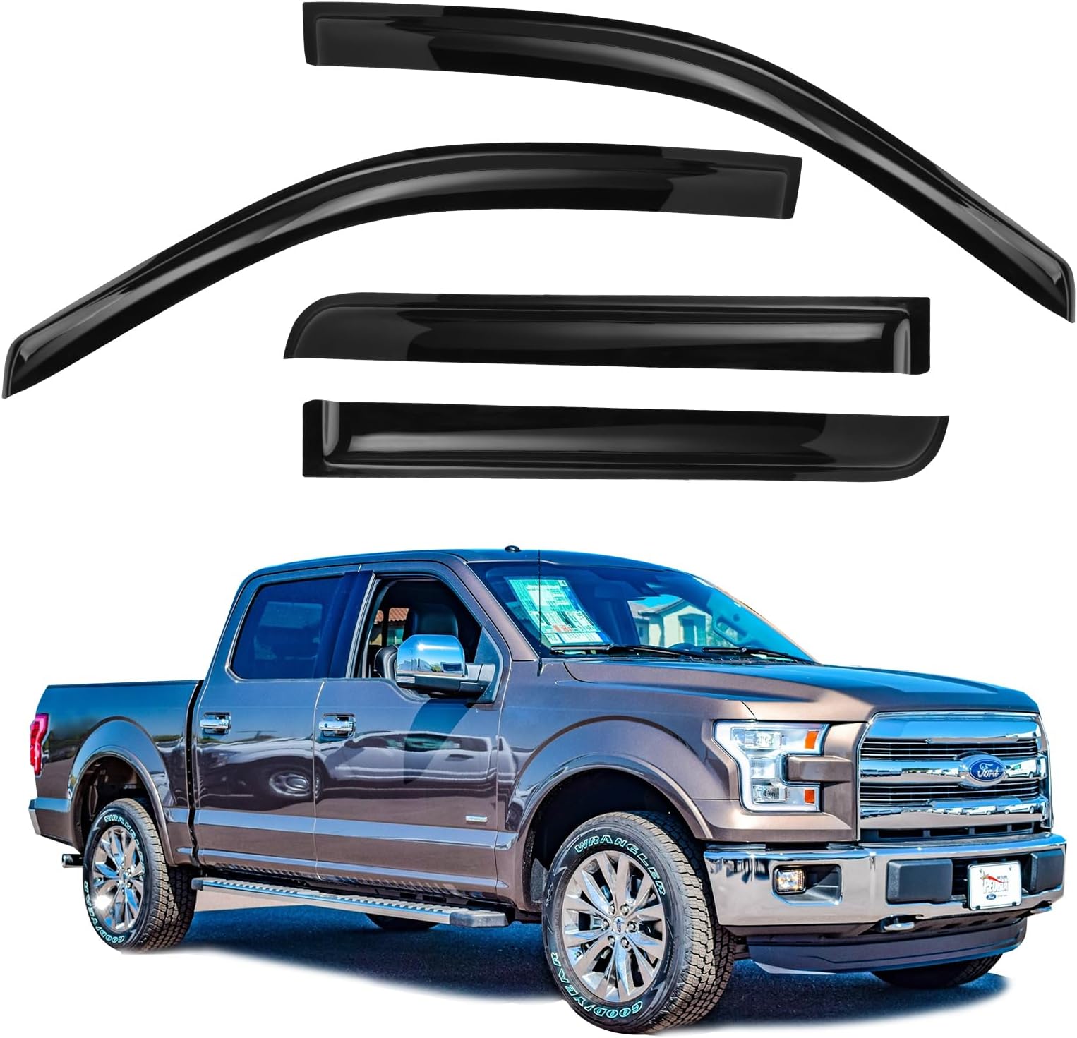 Amazon.com: Window Visor for Ford Raptor F-150 2015-2020, Rain Guards ...