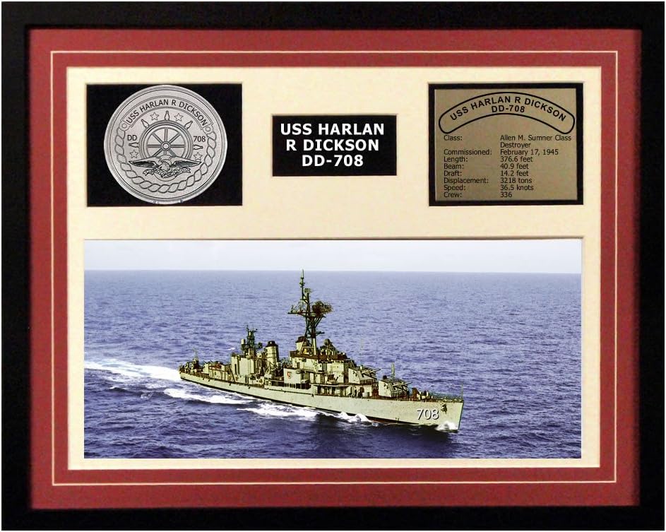 Amazon.com: Navy Emporium USS Harlan R Dickson DD 708 Framed Navy Ship ...