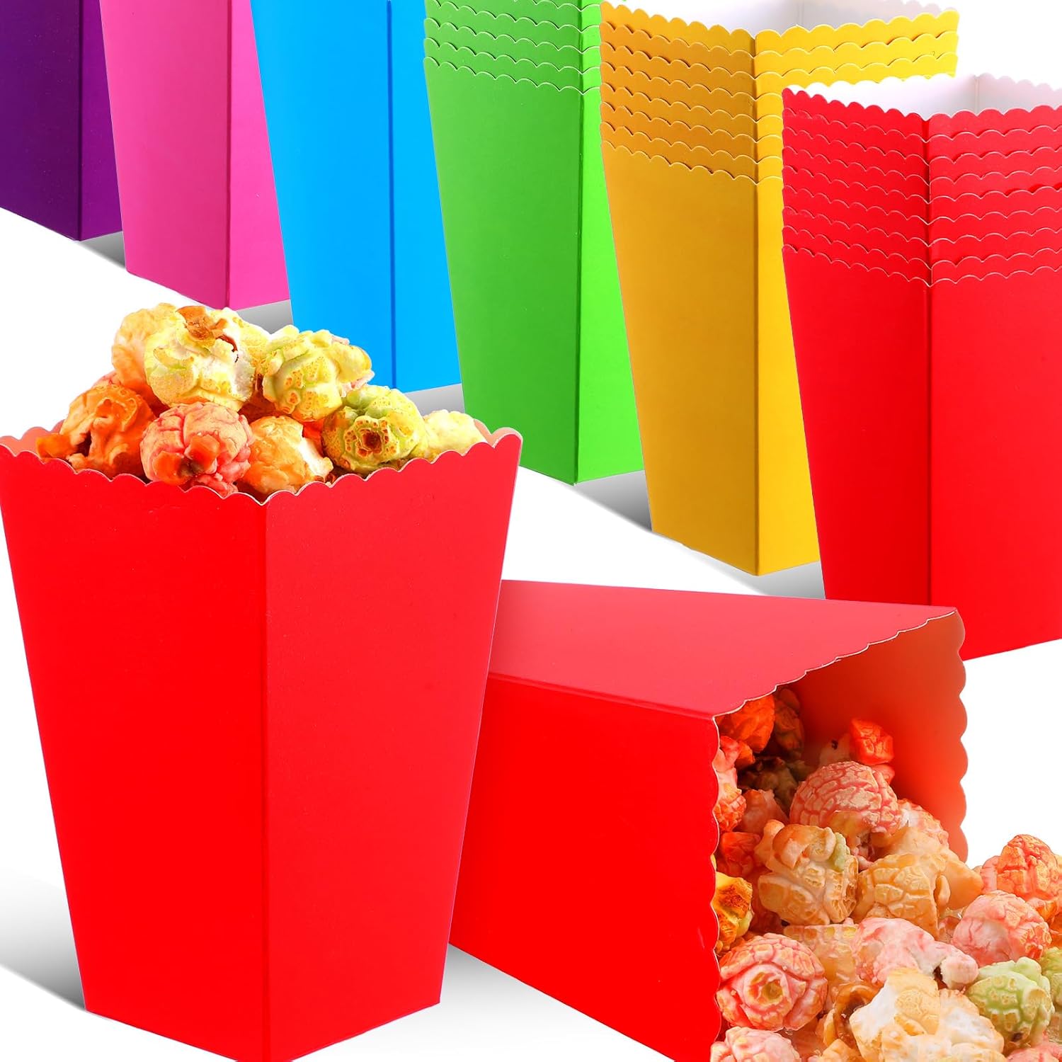 Amazon.com: 120 Pcs Popcorn Boxes Assorted Color Mini Paper Popcorn ...