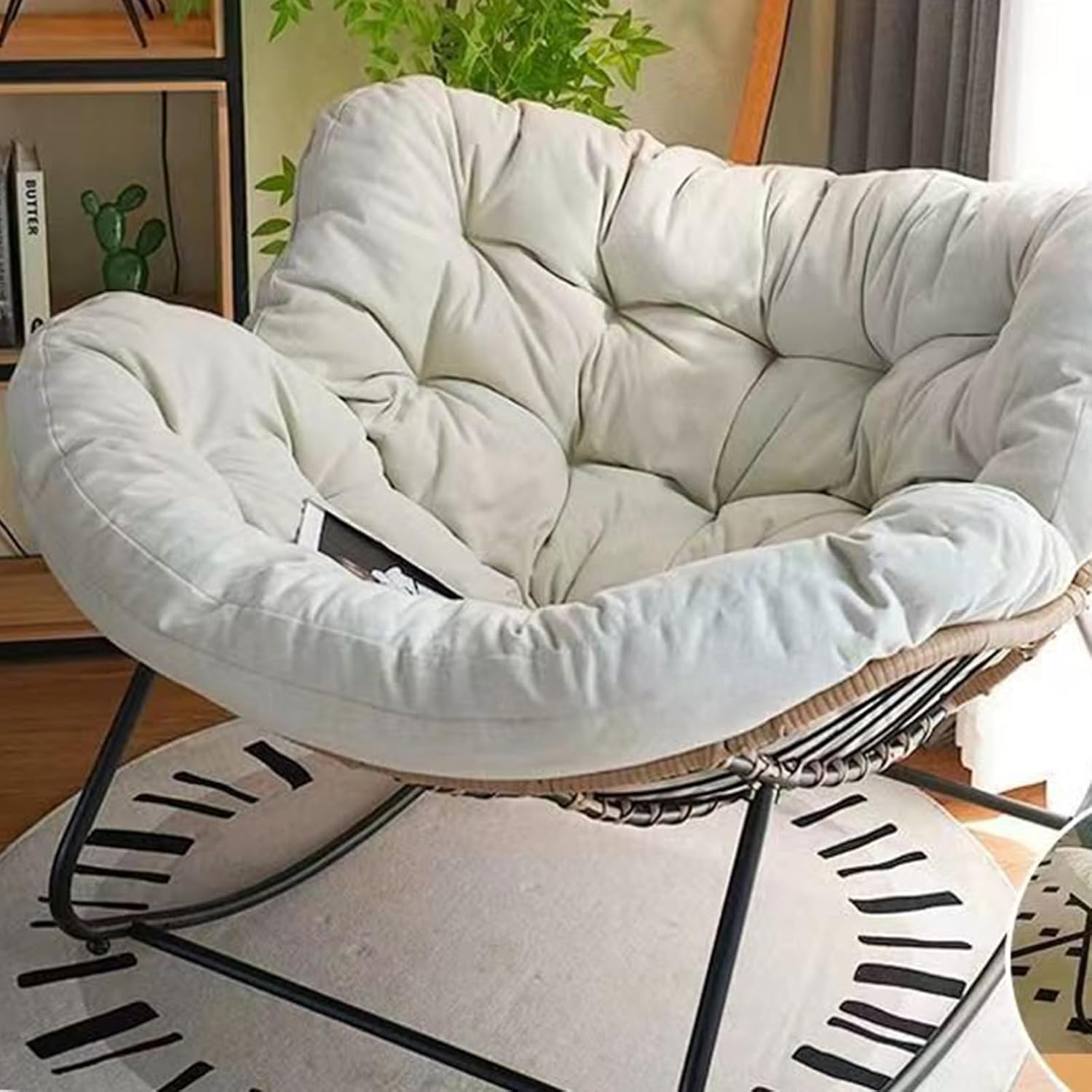 Indoor Outdoor Egg Freestyle Chair, with Cushion and Frame Giant Patio ...