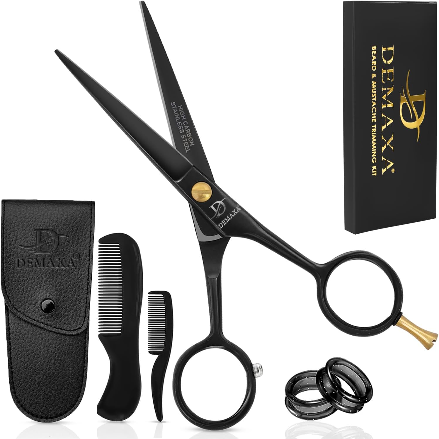 Amazon.com: DEMAXA 5" Professional Beard Mustache Scissors with 1 ...