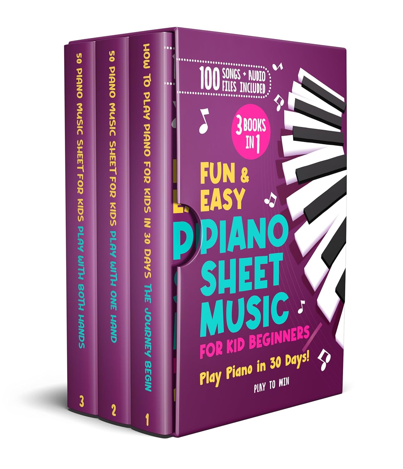Fun and Easy Piano Sheet Music For Kids 3 Books in 1: Play Piano in 30 ...