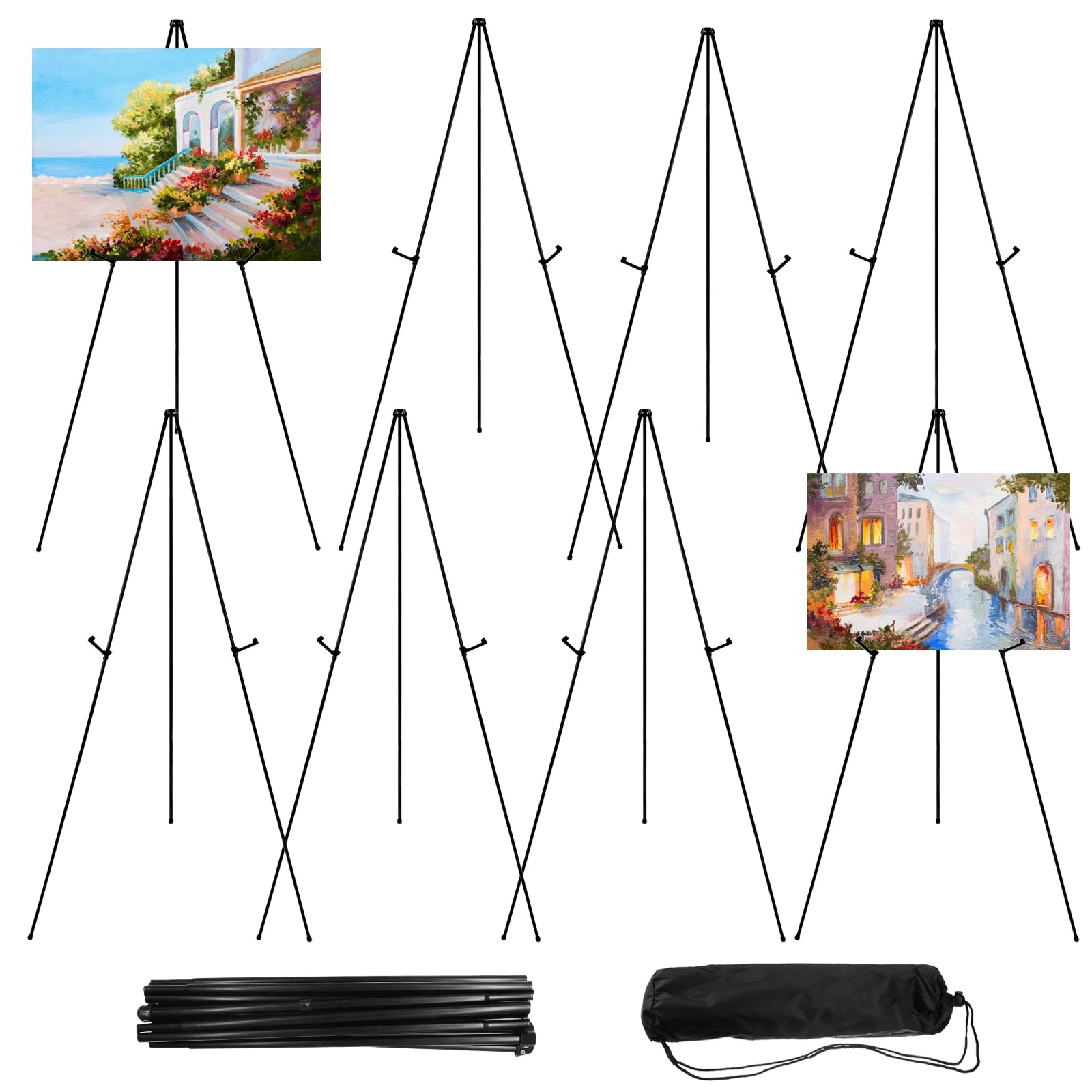 JEAWIWI Easel Stand 65 Inches 8 Pcs, Lightweight Adjustable Art Easel ...
