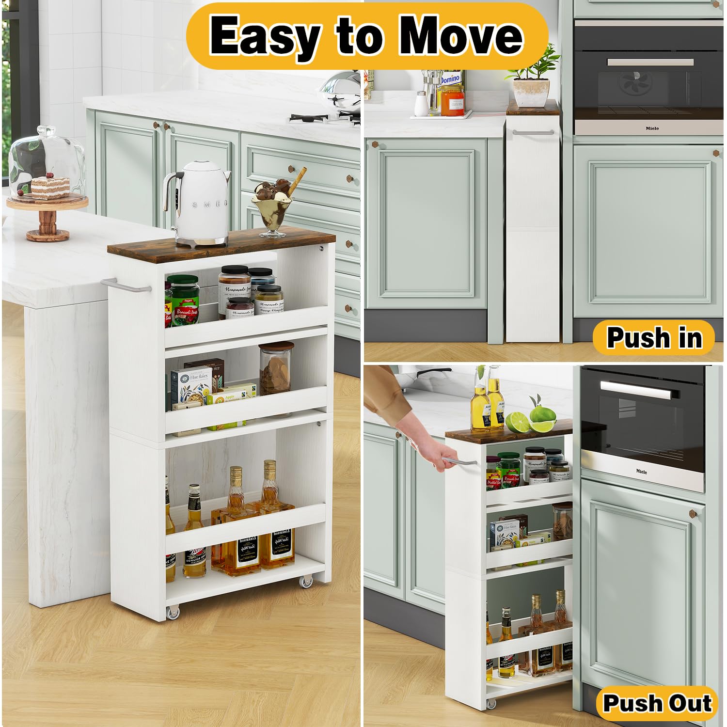 Snapklik.com : IBUYKE Slim Storage Cart 5.9" W, Rolling Organizer ...