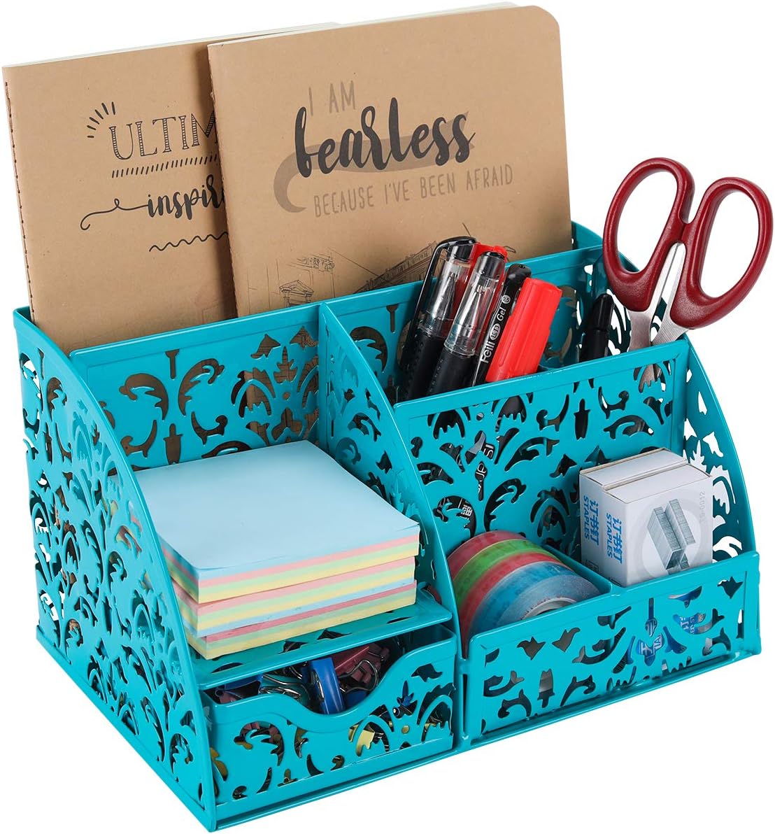EasyPAG Desk Organizer Caddy with 6 Compartments and 1 Sliding Drawer ...