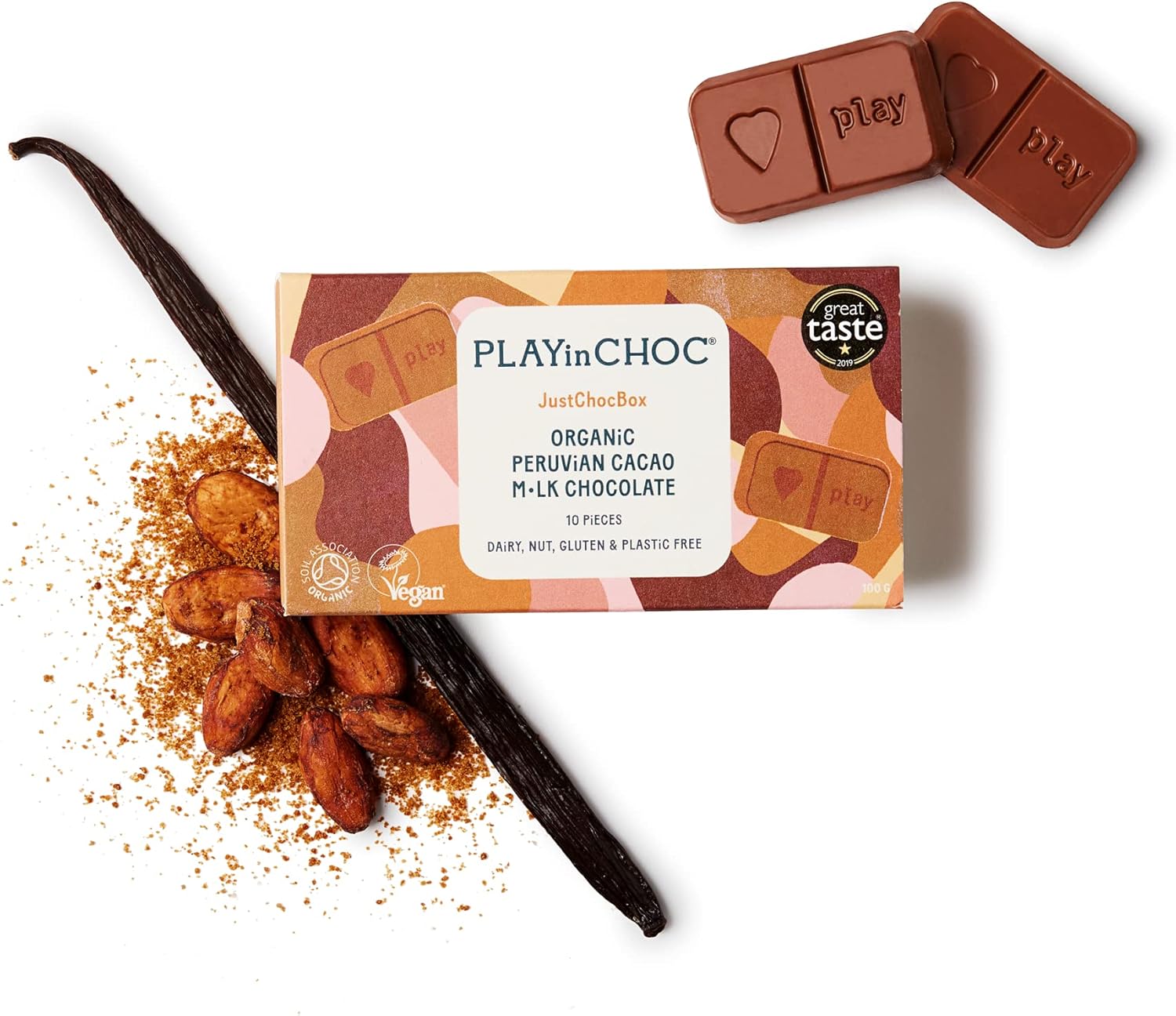 PLAYin CHOC JustChoc Vegan Chocolate, Award-Winning Organic And Dairy Free Chocolate, Organic ...