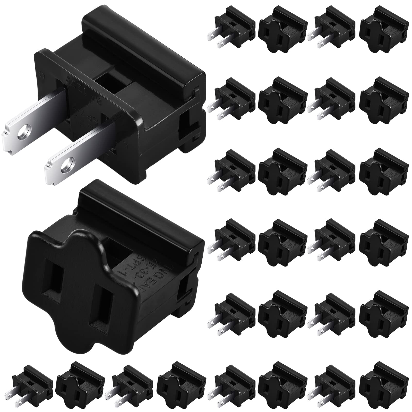 SPT-1 30 Pcs Christmas Holiday Female and Male Slip Plug Black Zip Plug ...