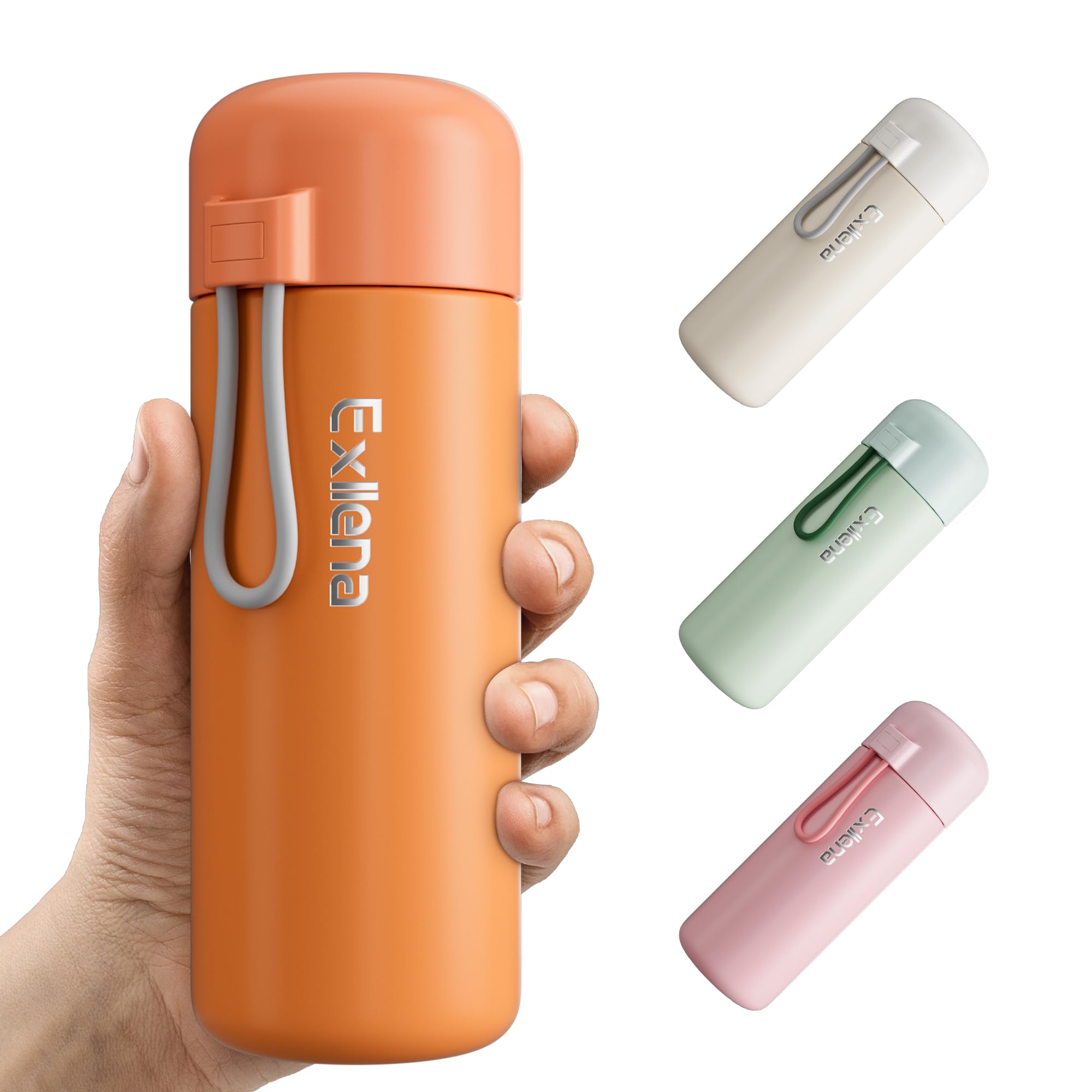 Exllena Small Flask 400ml Made of 304 Stainless Steel, Double Wall ...