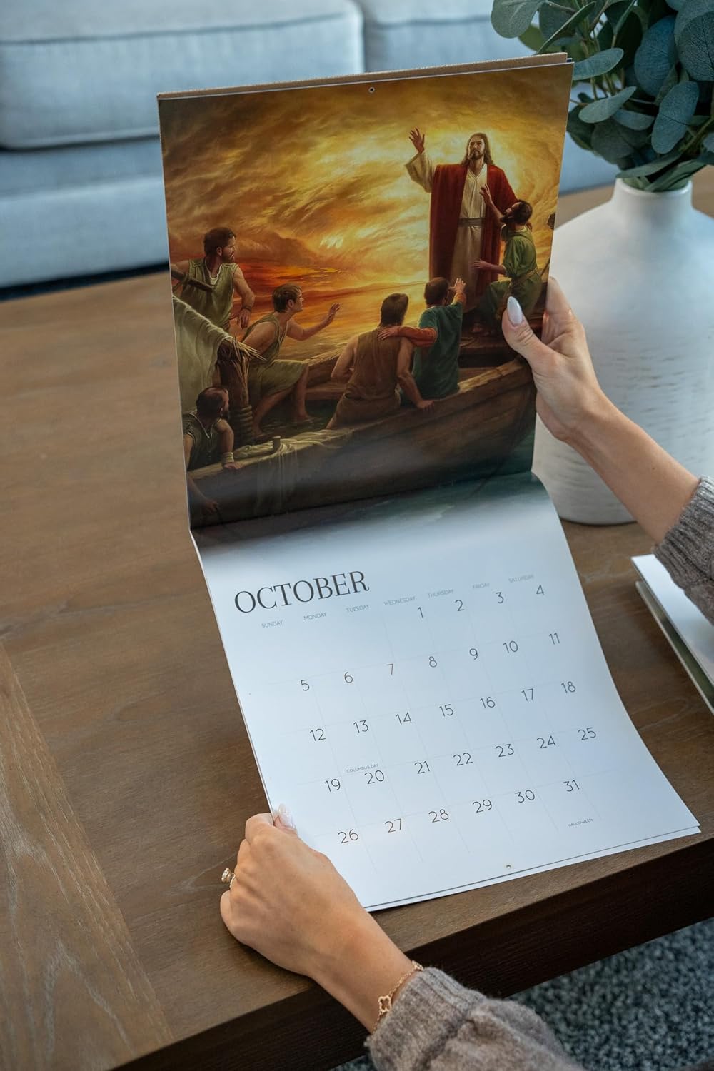 HavenLight Calendario artístico para pared 2024 «El buen pastor» por Yongsung Kim, 12 x 12 ...