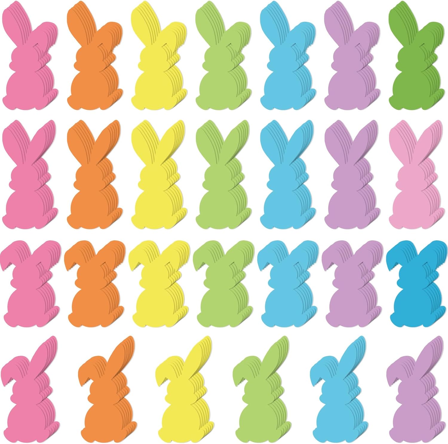Amazon.com: Geyee 108 Pcs Easter Bunny Cutouts Paper Bulletin Board ...