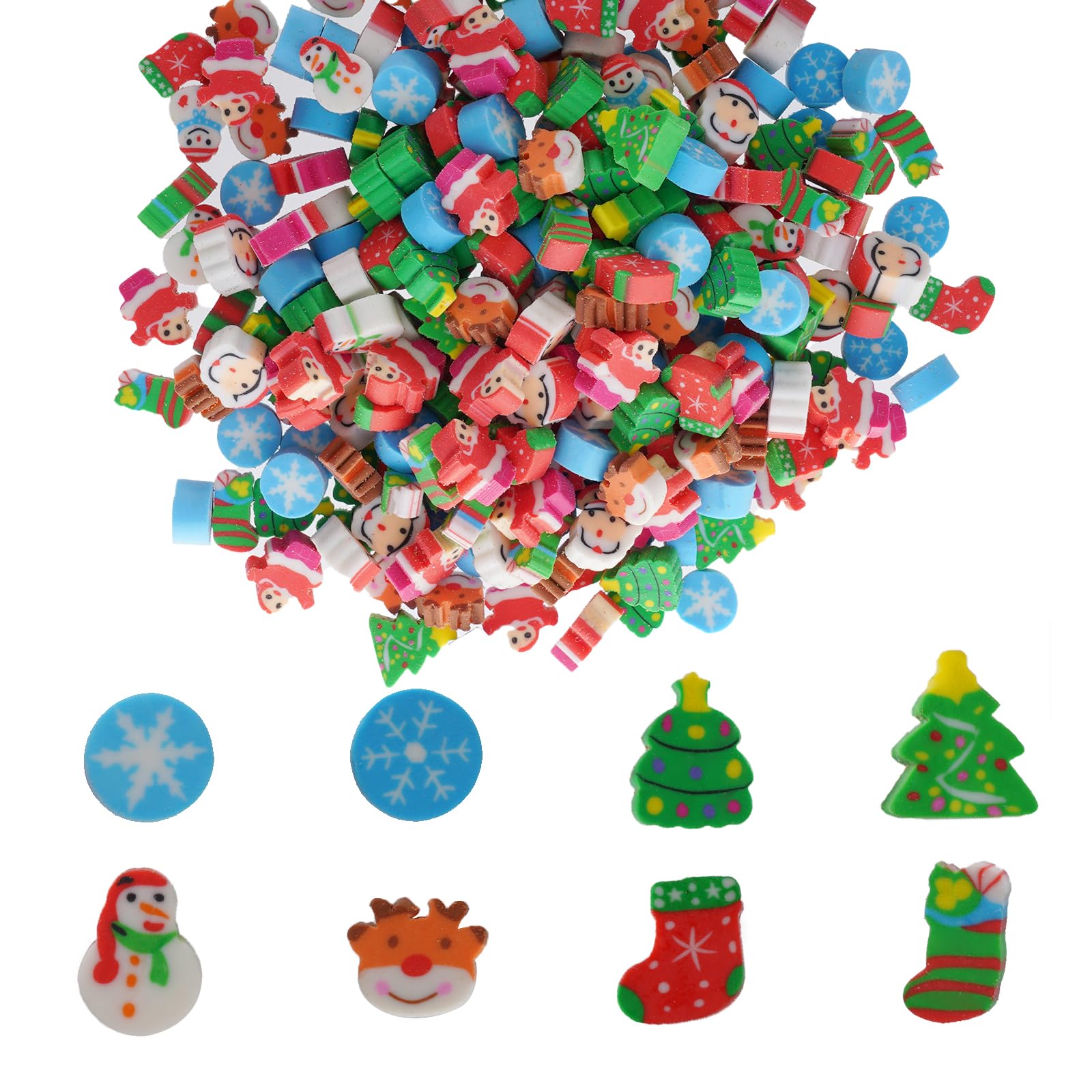 Amazon.com: Nydotd 240pcs Christmas Erasers, Mini Christmas Pencil ...