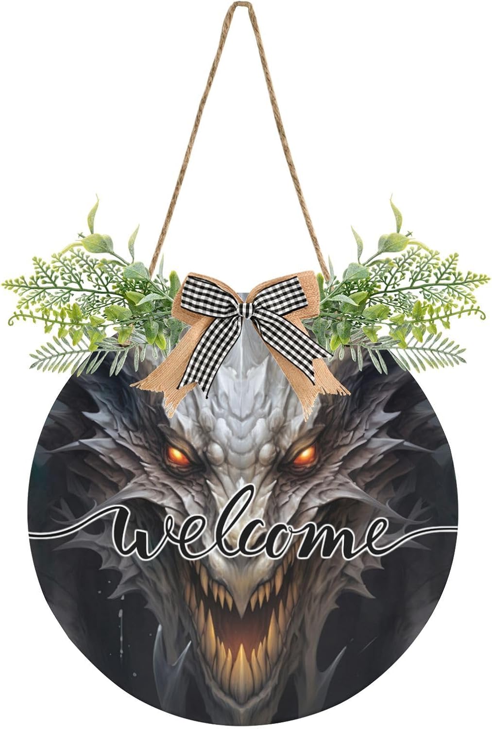 Amazon.com: WELLDAY Dragon Head Welcome Sign for Front Door - Rustic ...