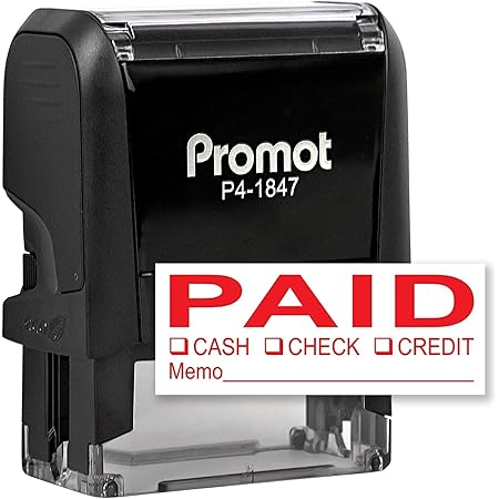 Amazon.com : Promot Paid Stamp Self Inking Stamp - Paid Stamp for ...