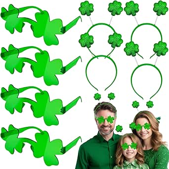 Amazon.com: 8 Pack St. Patrick's Day Party Accessories Set 4 Shamrock ...
