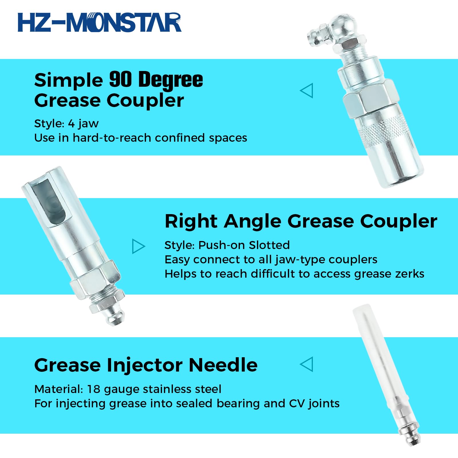 Snapklik.com : HZ-MONSTAR 9Pcs Quick Connect Greg Accessory Kit, Grease ...