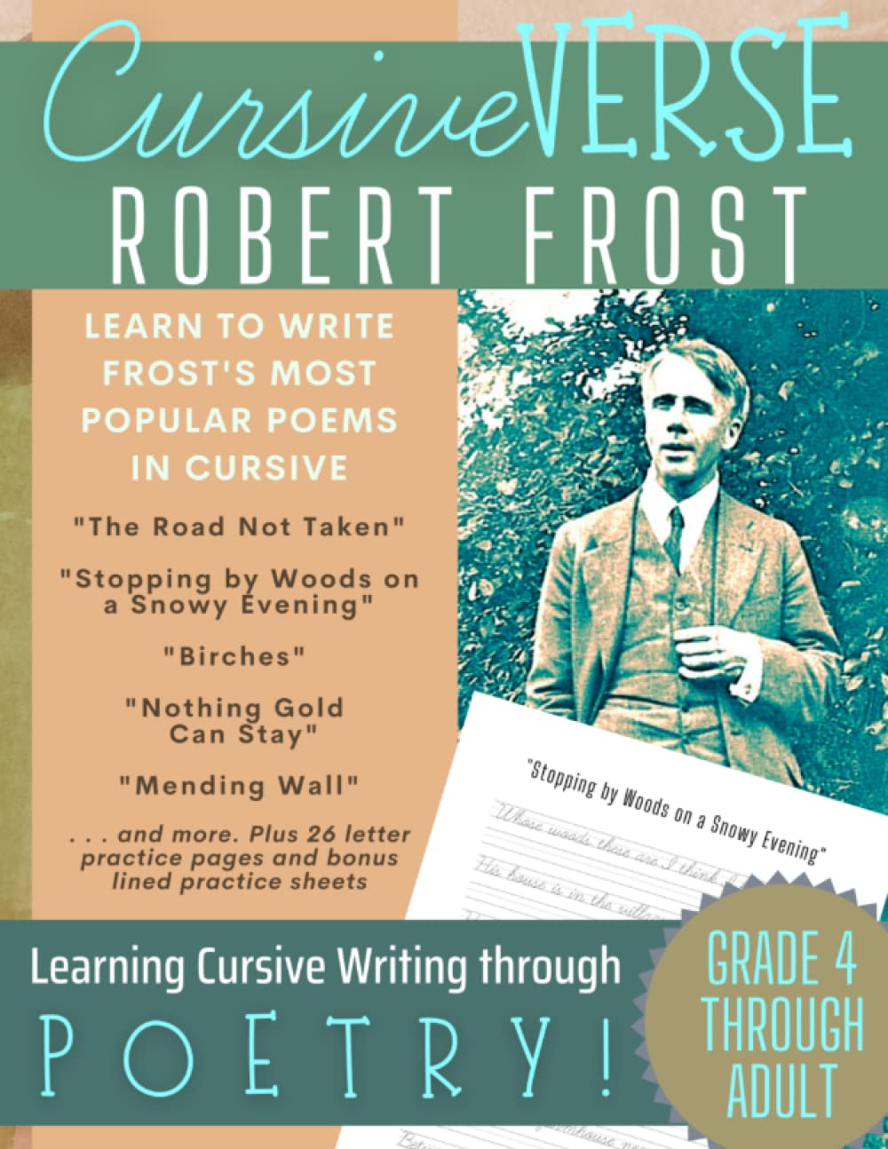 Cursive Verse Handwriting Practice Workbook Robert Frost Learning ...