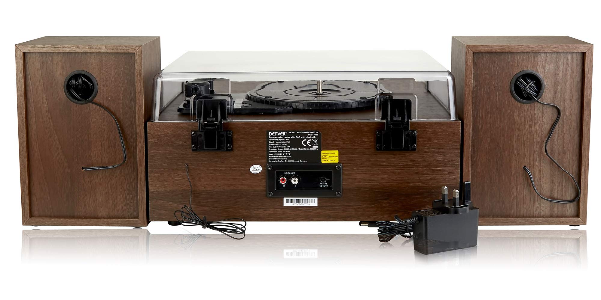 Denver MRD-105 7-in-1 Record Player Hi-Fi System With 2.4-inch Colour ...