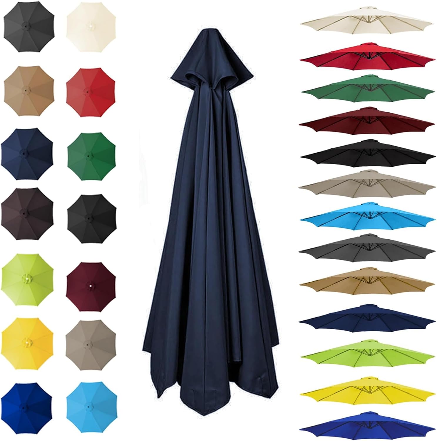 UUDQCD Garden Parasol Replacement Canopy, Replacement Parasol Canopy ...