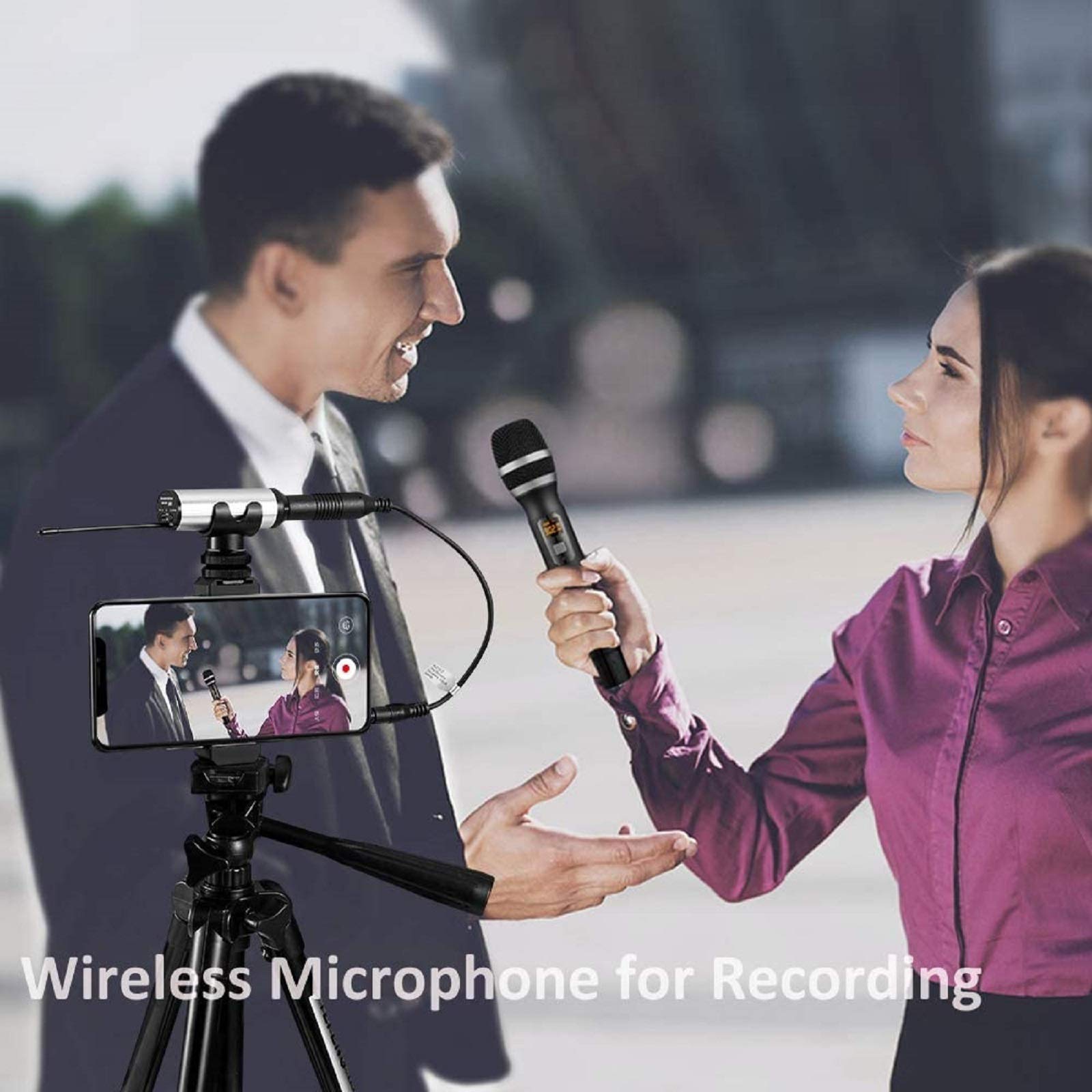 Snapklik.com : HOTEC Wireless Microphone, Metal Dual UHF Dynamic ...