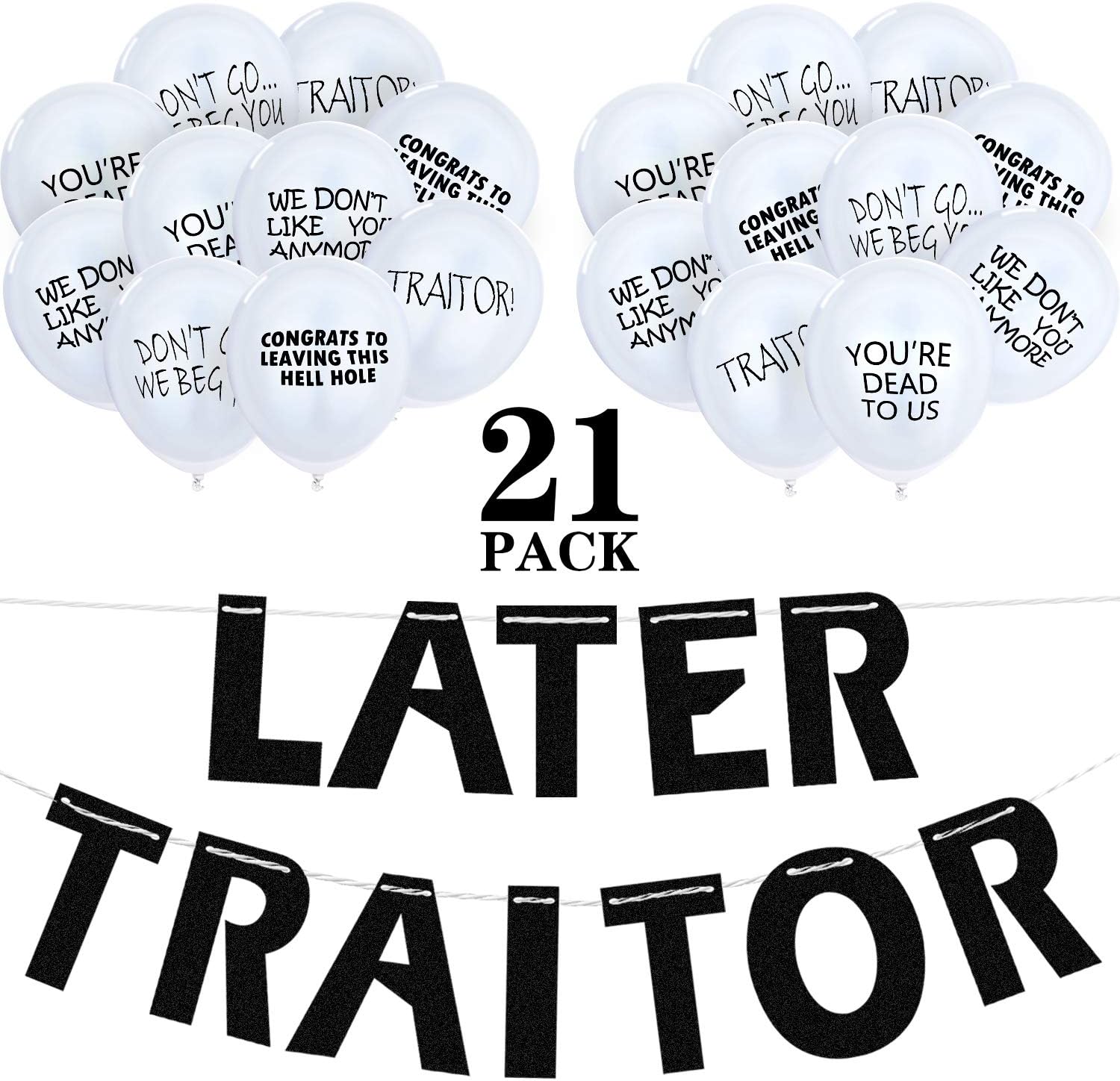 21 Pieces Last Day Office Party Supplies Traitor Banner Coworker Going ...