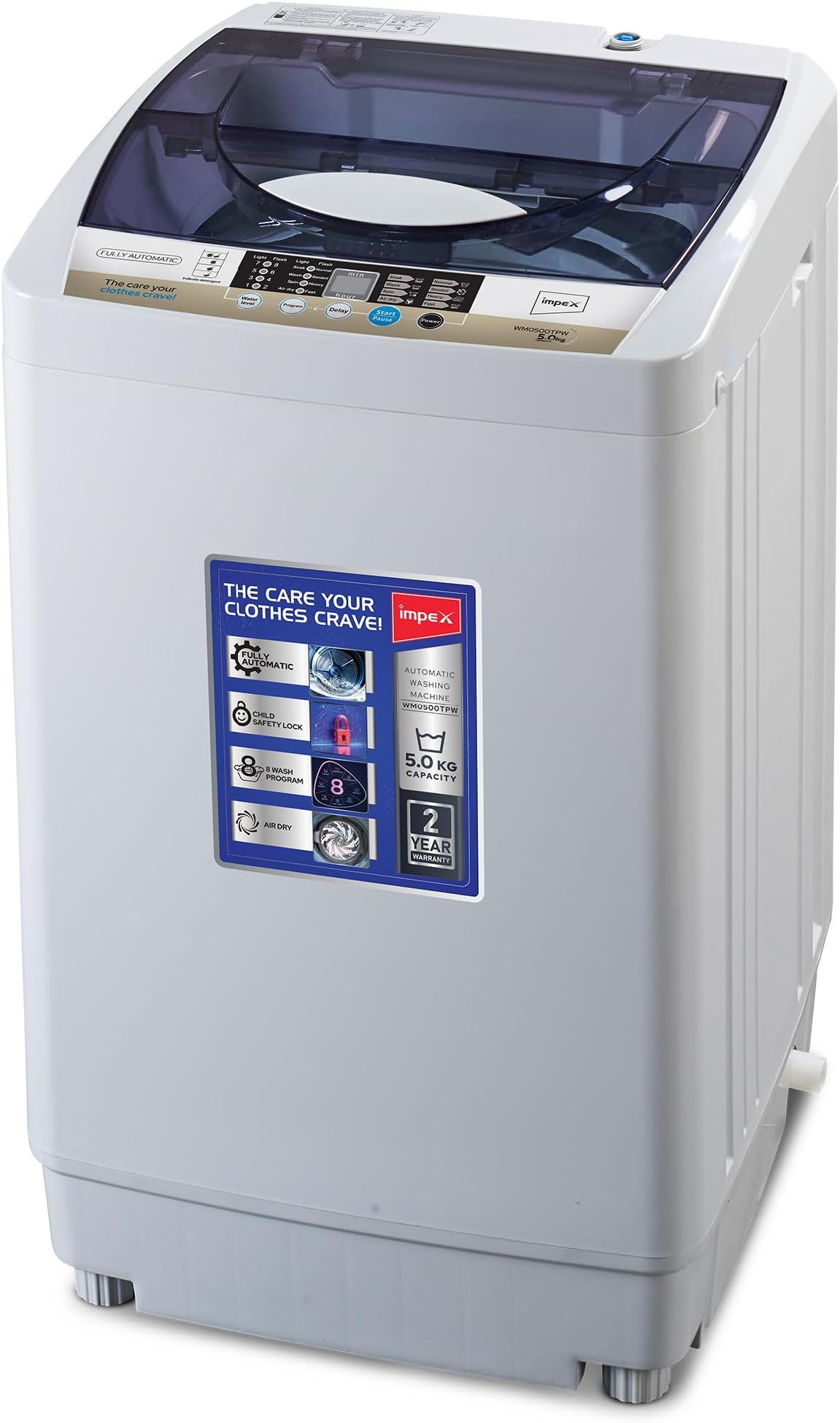 Impex 5Kg Fully Automatic Top Load Washing Machine, Wash Delay Function ...