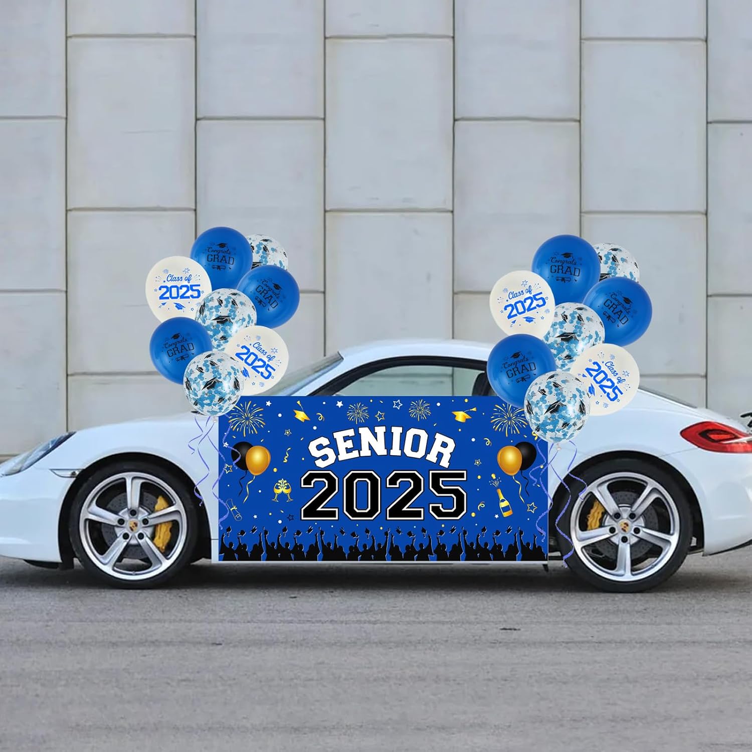 Amazon.com: Balterever Graduation Car Decorations Senior 2025 Banner ...