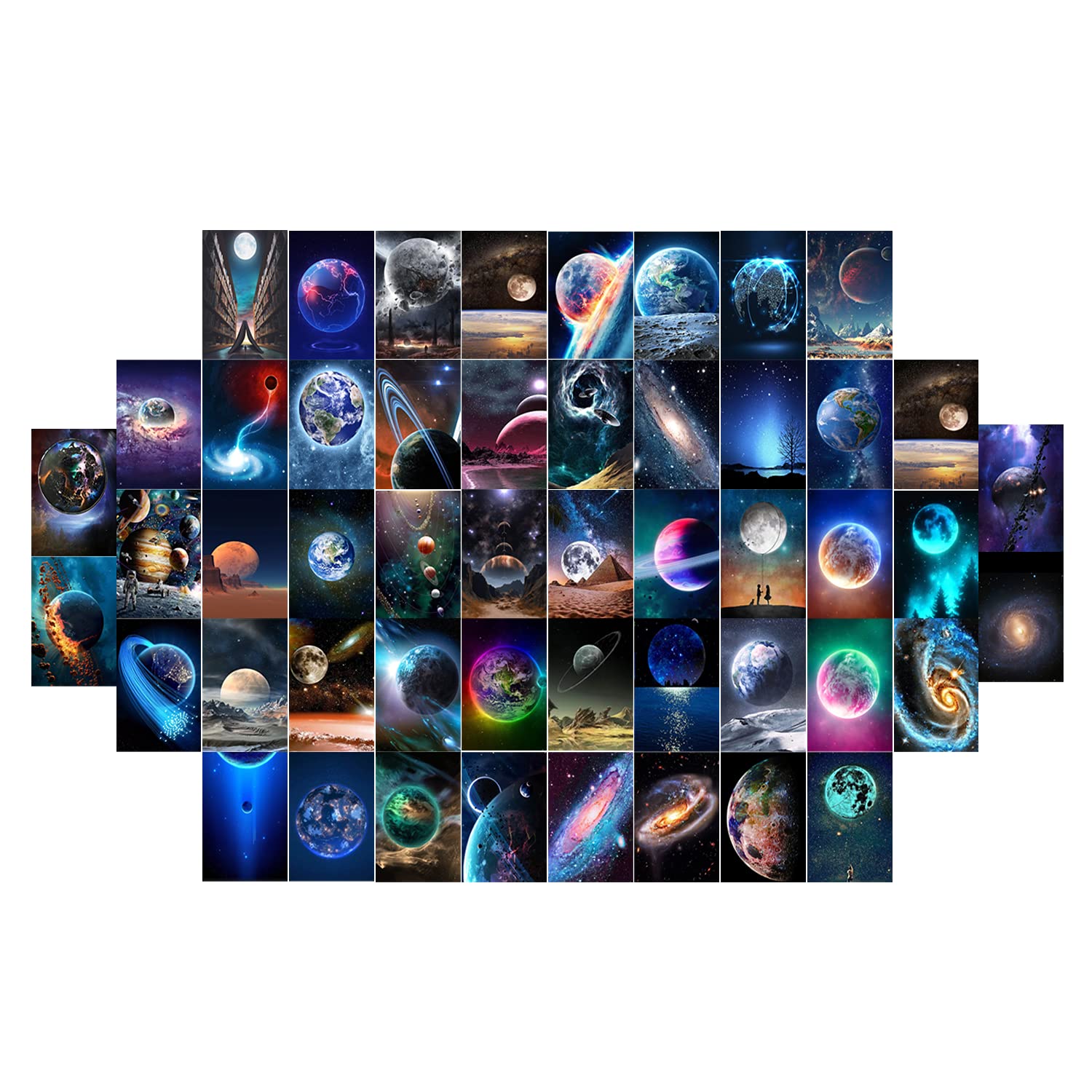 50pcs Galaxy Space Wall Collage Kit Aesthetic Pictures Bedroom Decor ...