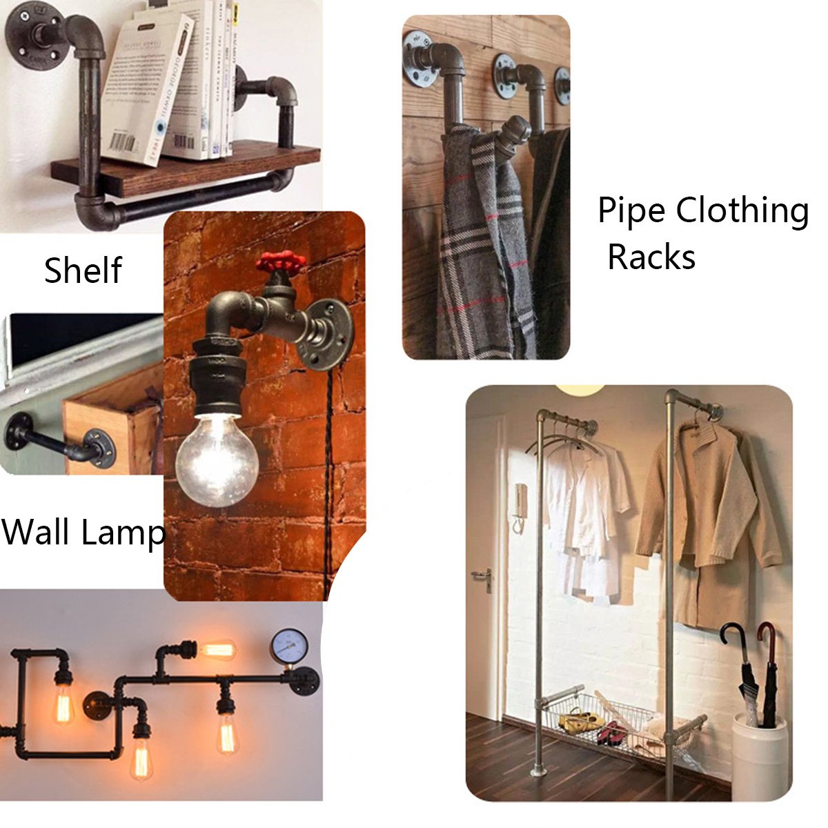 Buy 10 Pack 1 Inch Cast Iron Floor Flange, CBTONE Black Pipe Decor ...