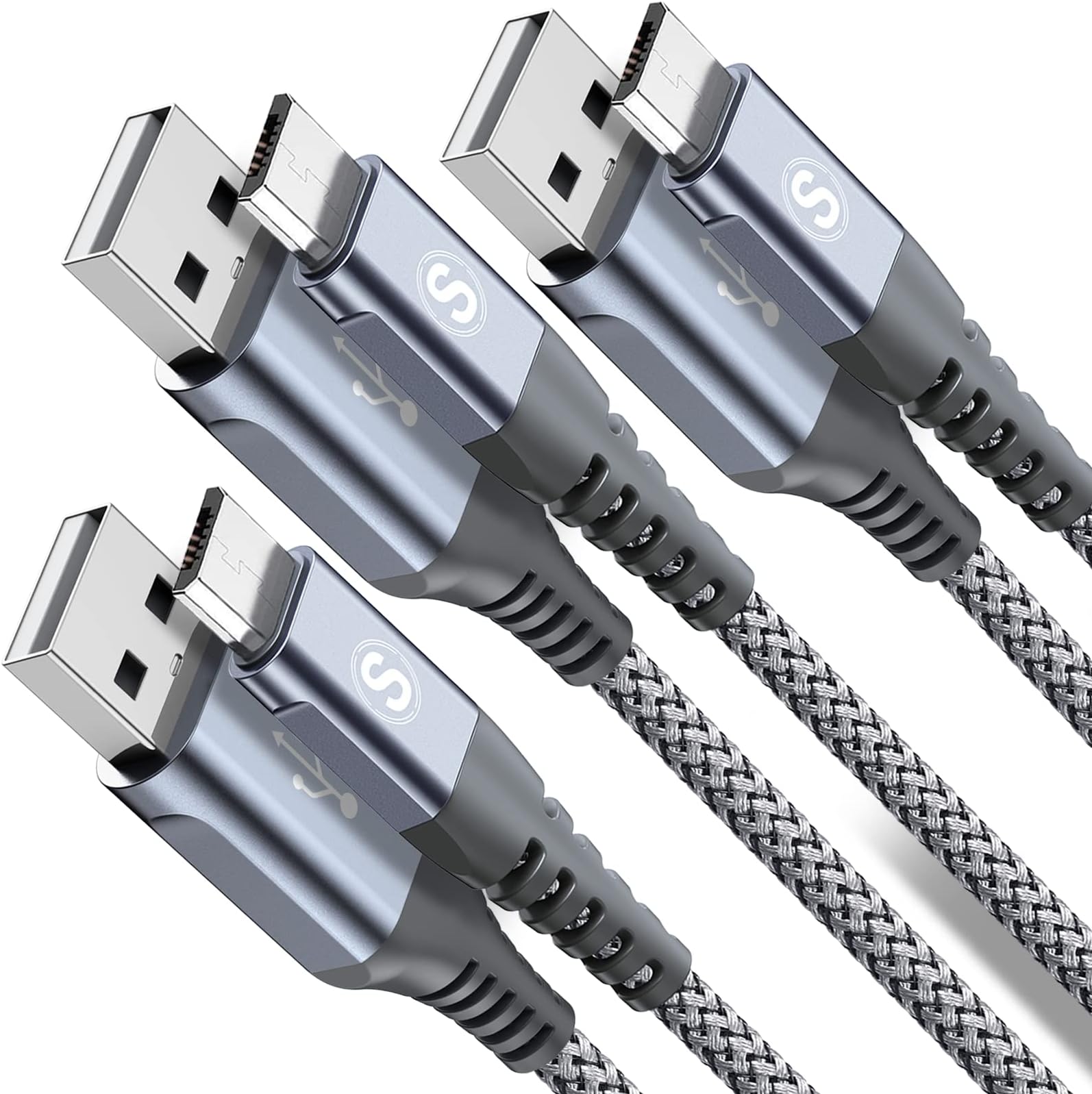 Amazon.com: Micro USB Charger Cable 2Pack 6ft Android Fast Charger Cord ...