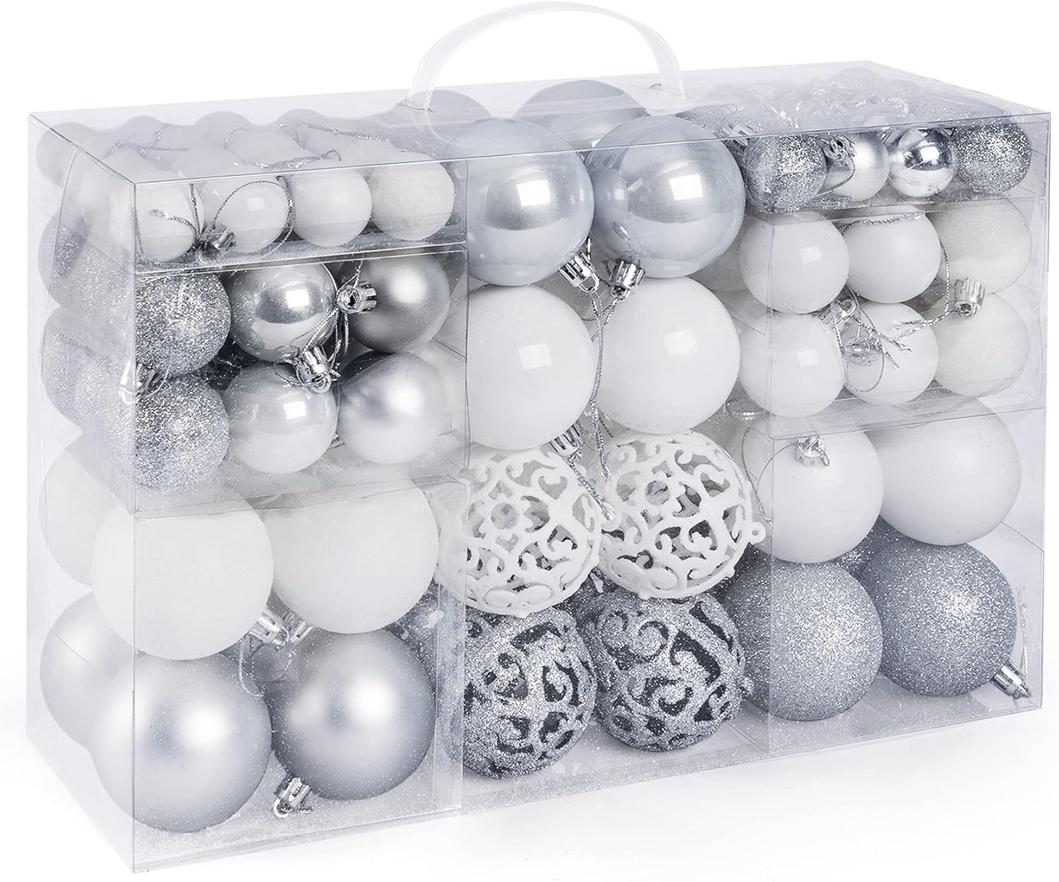 Christmas Baubles 100pcs Shatterproof Christmas Tree Ornaments Seasonal ...