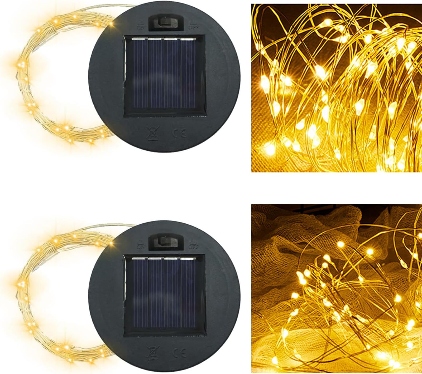 lifemet Solar Lantern Replacement Top Panel -2PCS Solar LED String ...