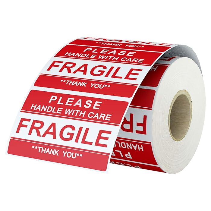 Buy 3" x 2" 500 Labels Fragile Stickers for Moving, LabelChoice Fragile ...