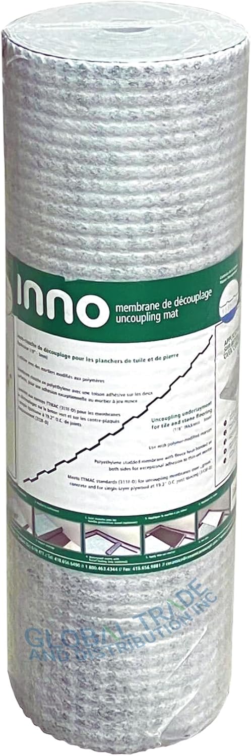InnoMat Uncoupling Waterproofing Membrane 323 Sq Ft Roll, Polyethylene ...