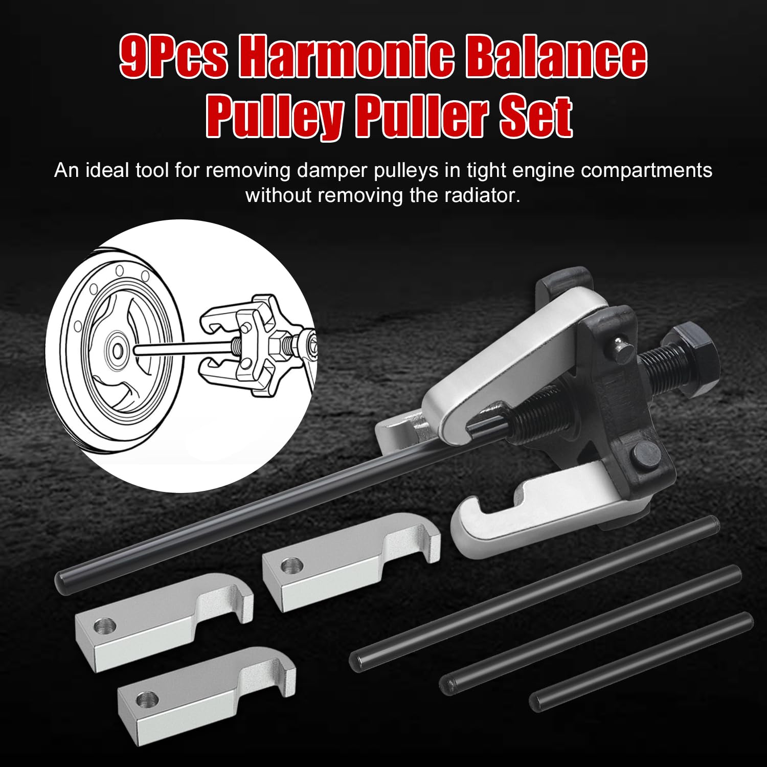 Snapklik.com : LainKeen 9 PCS Harmonic Balancer Puller Remove Extractor ...