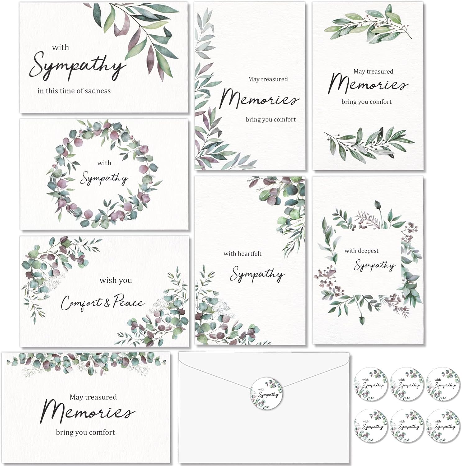 Amazon.com : 100Pcs Bulk Sympathy Card with Envelopes and Stickers ...