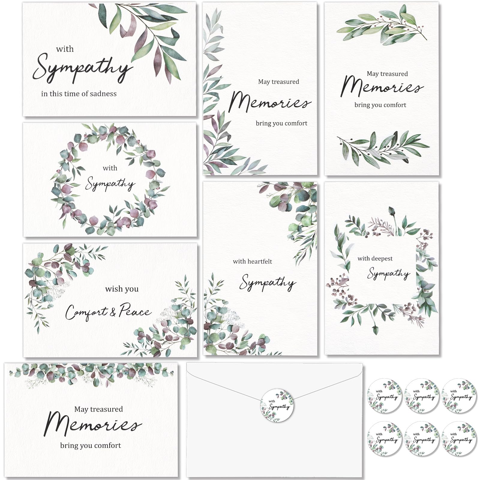 Amazon.com : 100Pcs Bulk Sympathy Card with Envelopes and Stickers ...