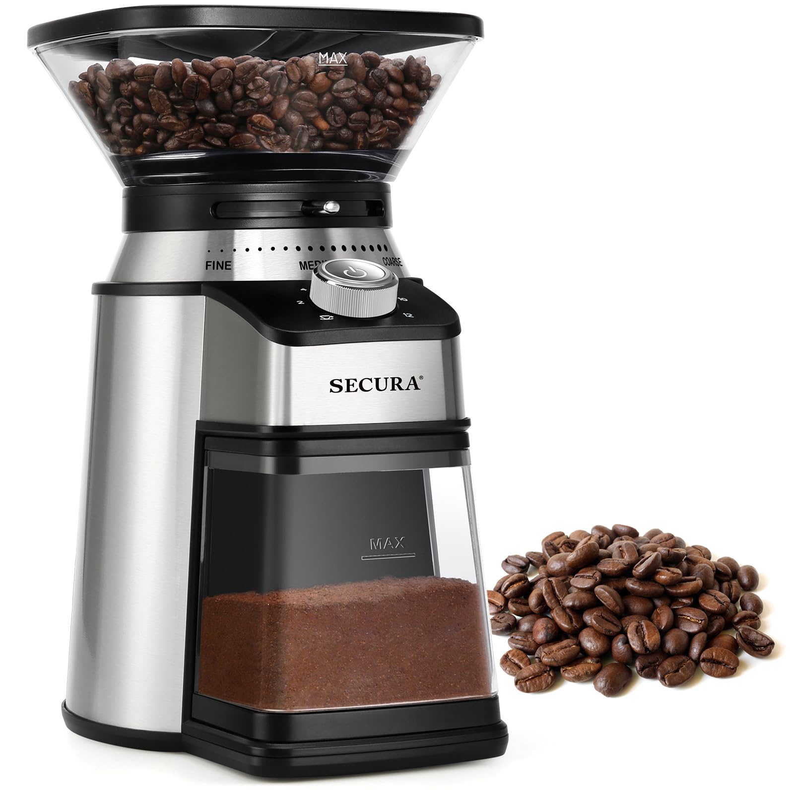 Amazon.com: Secura Conical Burr Coffee Grinder Electric Coffee Bean ...