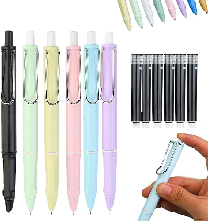Amazon.com : LPSHGK Retractable Fountain Pen - Press Type Refillable ...