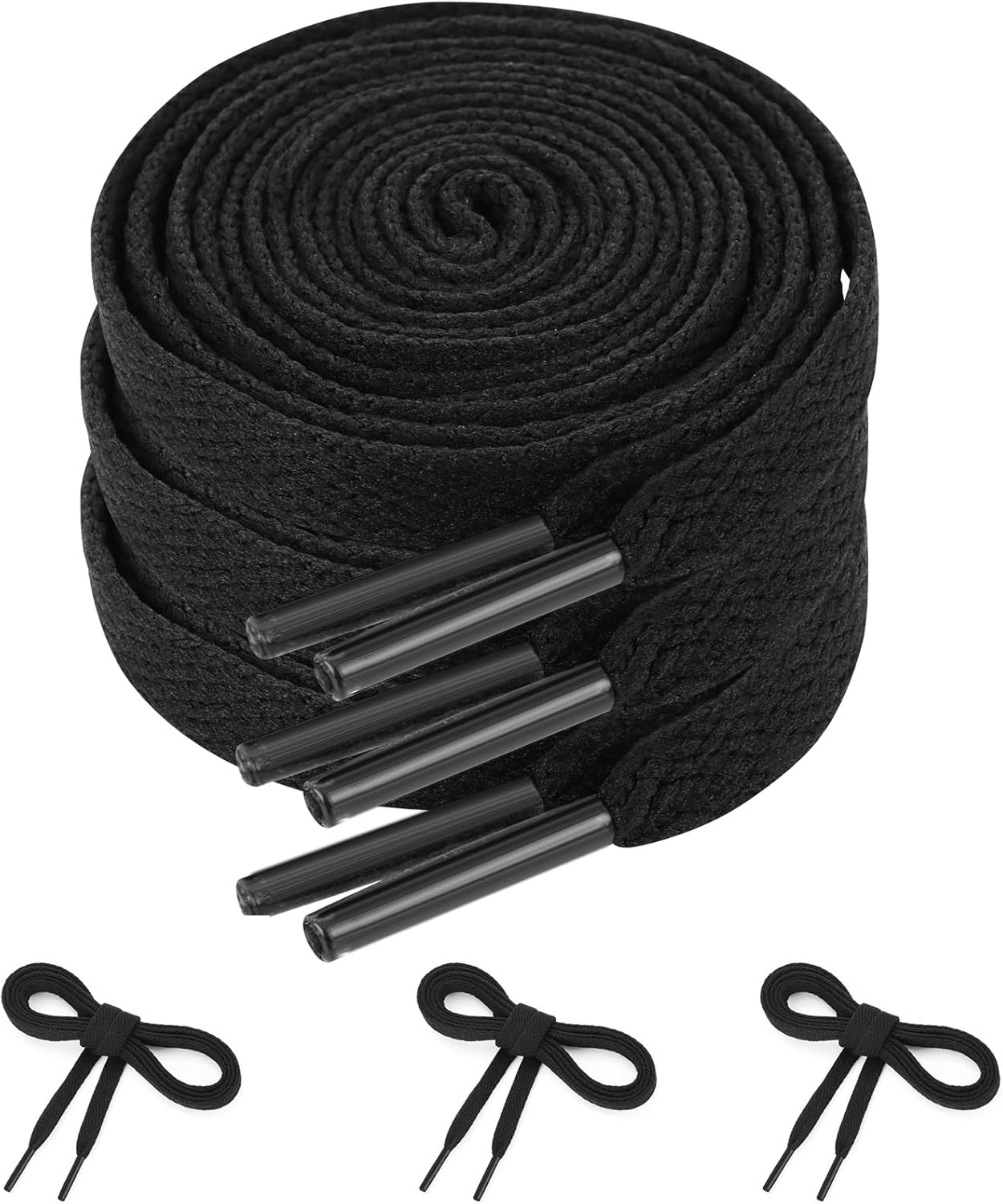 Amazon.com: Ouligay 3 Pairs Pairs Black Shoe Laces for Sneakers, Flat ...