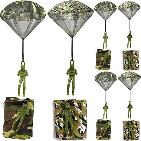 Amazon.com: ROYHOO 6PCS Army Camo Parachute Toys Hand Throwing Kids ...
