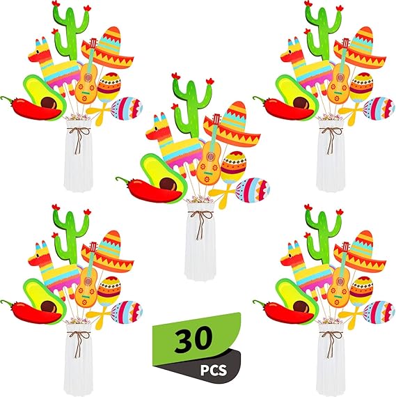 Amazon.com: 30 Pieces Fiesta Centerpiece Stick Mexican Fiesta Table ...