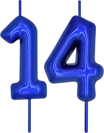 Amazon.com: DERVENTA Number Candle Blue 2.36 inch Party Celebration ...