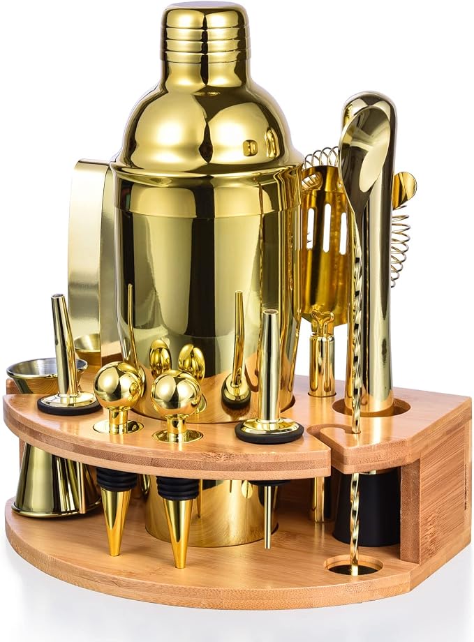 Amazon.com: Esmula Bartender Kit with Stylish Bamboo Stand, 12 Piece ...