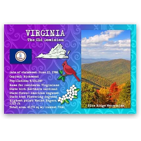 Amazon.com : VIRGINIA STATE MAP postcard set of 20 identical postcards ...
