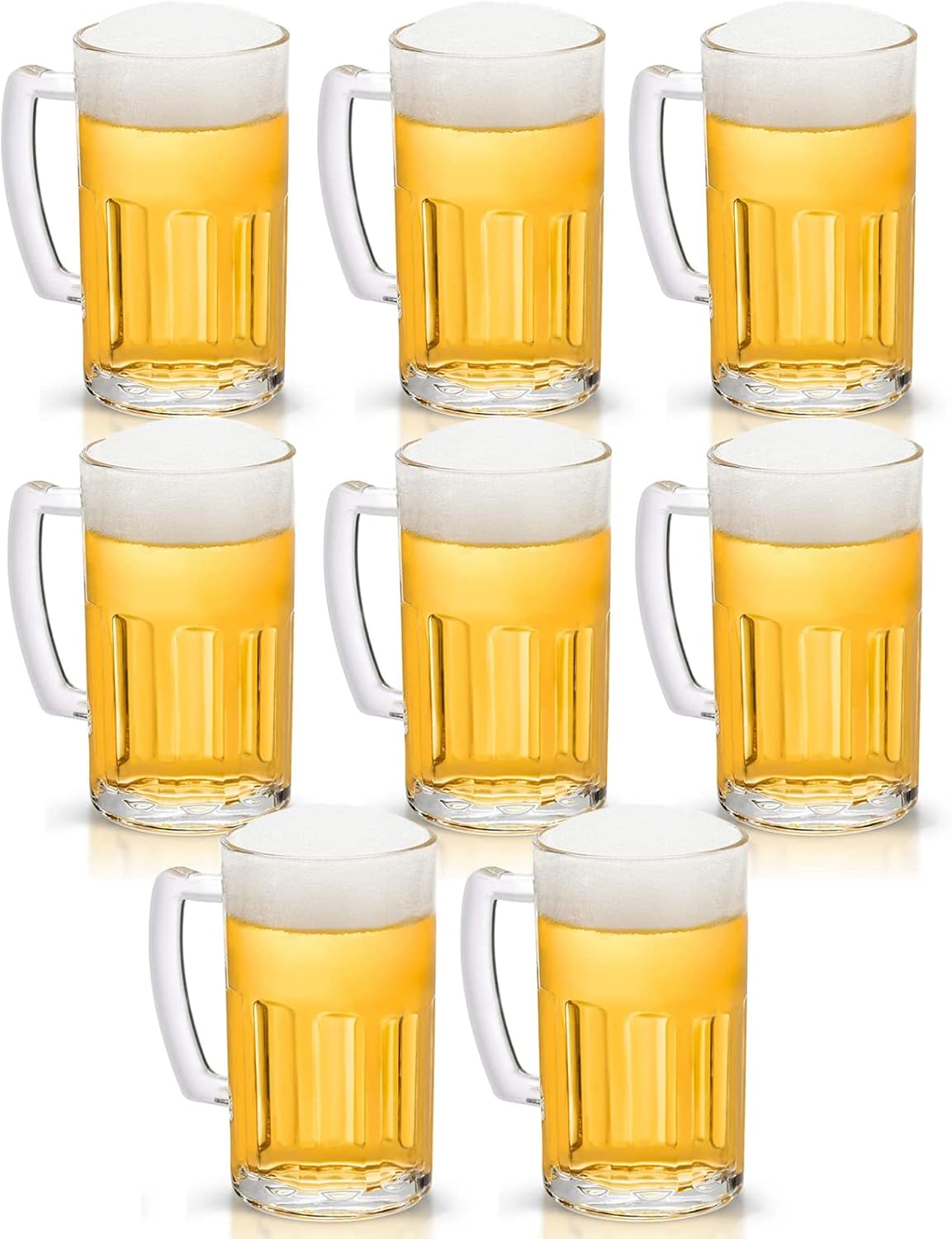 Amazon.com | COKTIK 8 Pack Heavy Large Beer Glasses with Handle - 20 ...
