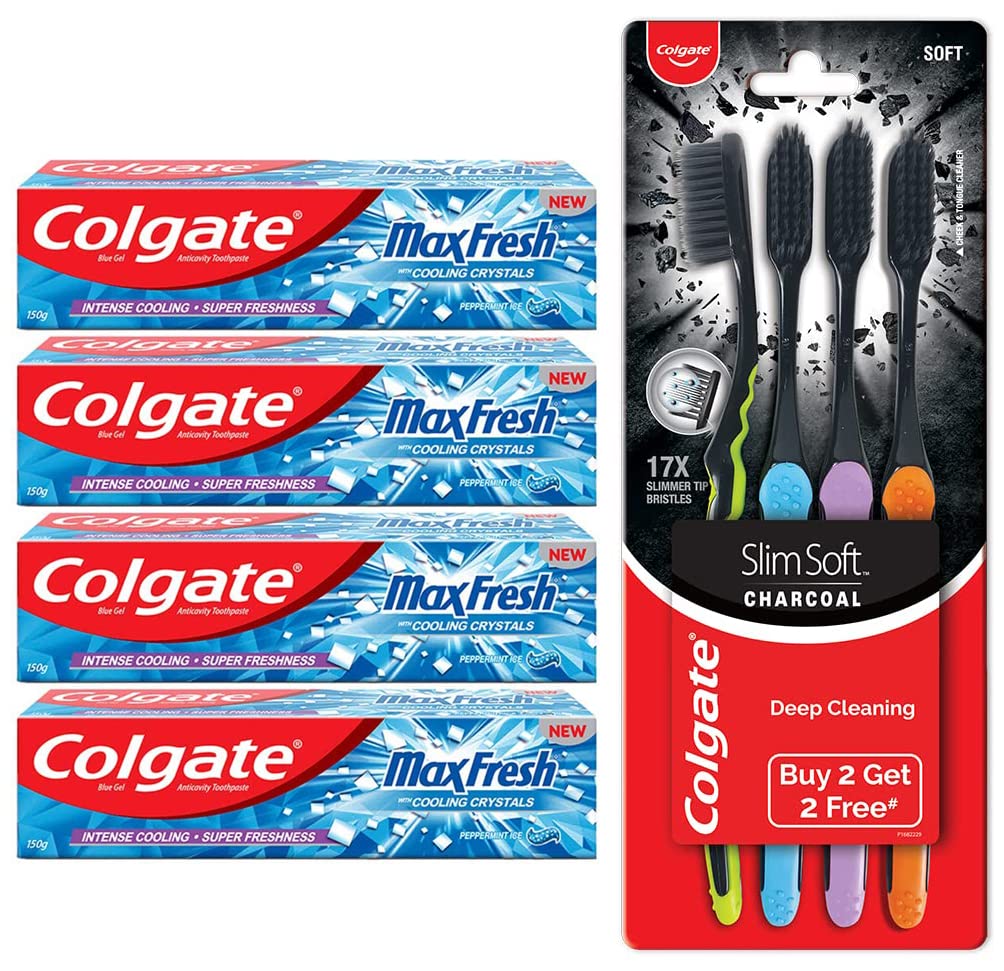 Buy Colgate MaxFresh Breath Freshener Toothpaste, 600g (150g x 4 ...