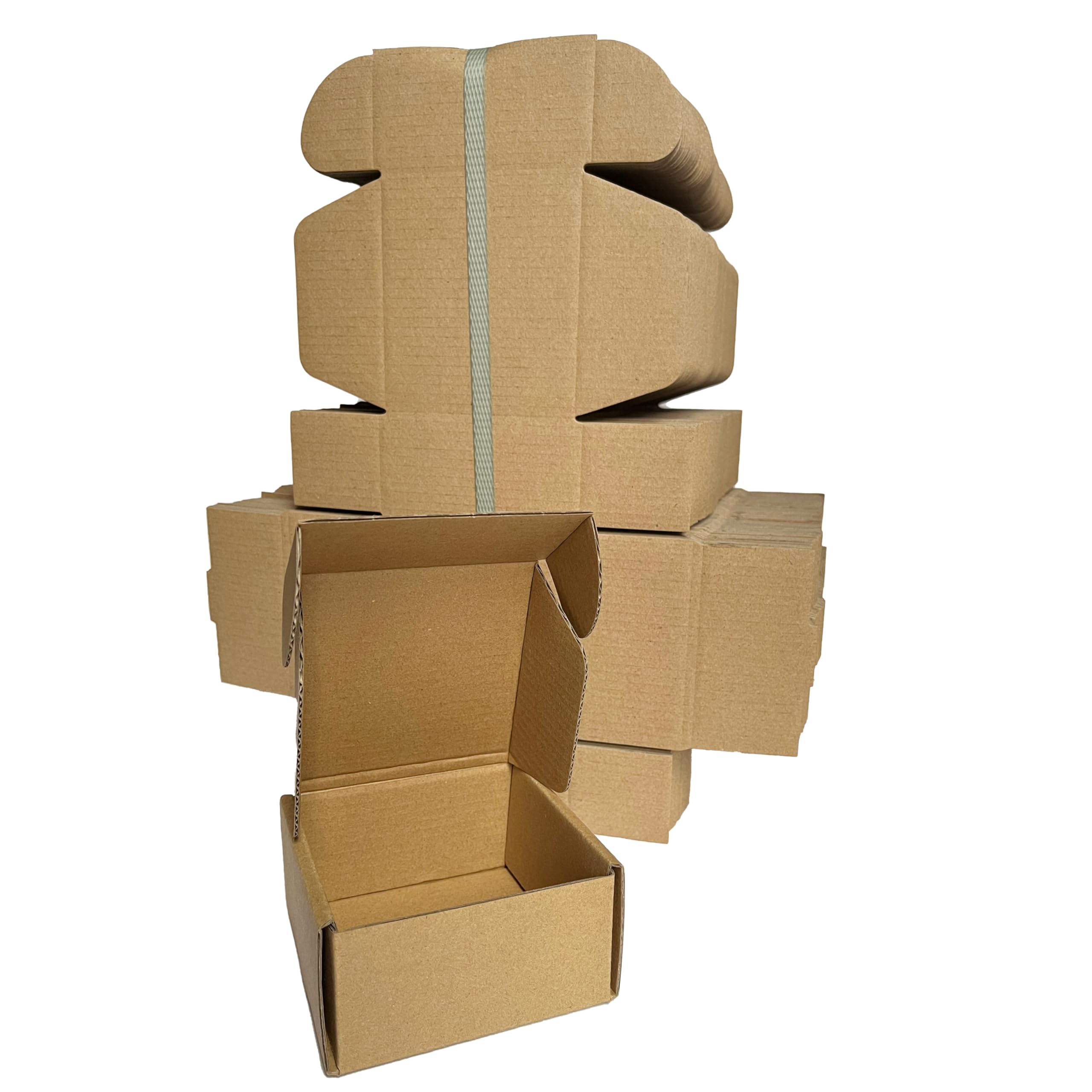 Amazon.com: lmjclzyee 4x4x2 inches pack of 100 shipping boxes, Brown ...