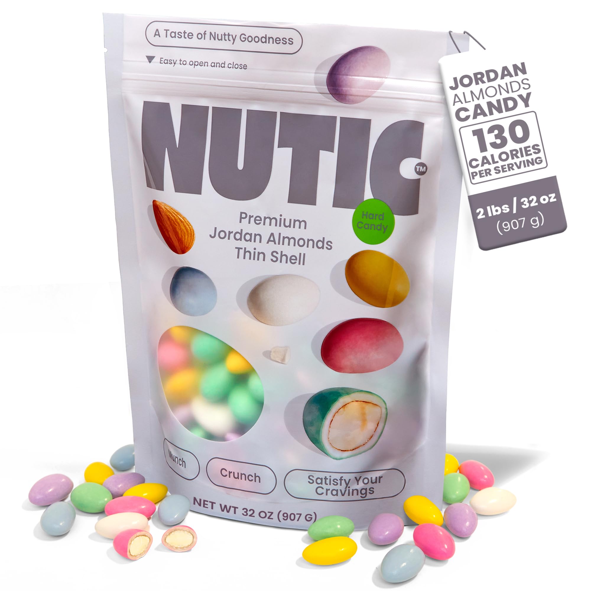Amazon.com : Nutic | Thin Shell | Premium Jordan Almonds Candy - 2LB ...