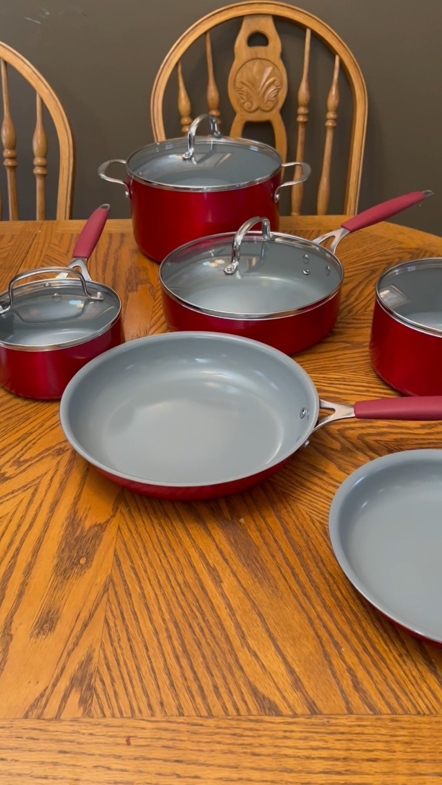 Watch Food Network 10 Piece Ceramic Cookware Set on Amazon Live